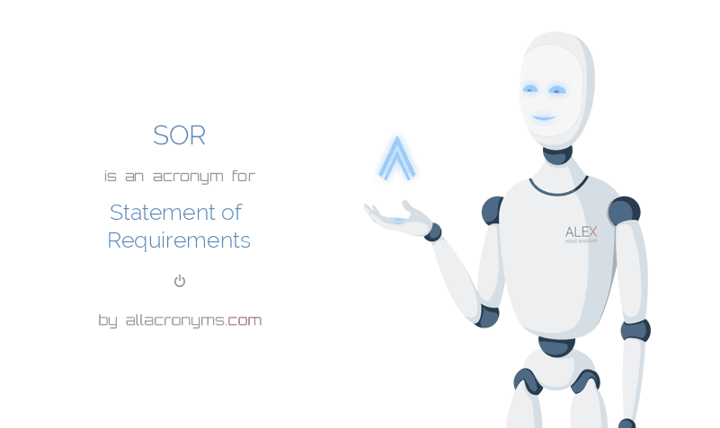 SOR Statement of Requirements