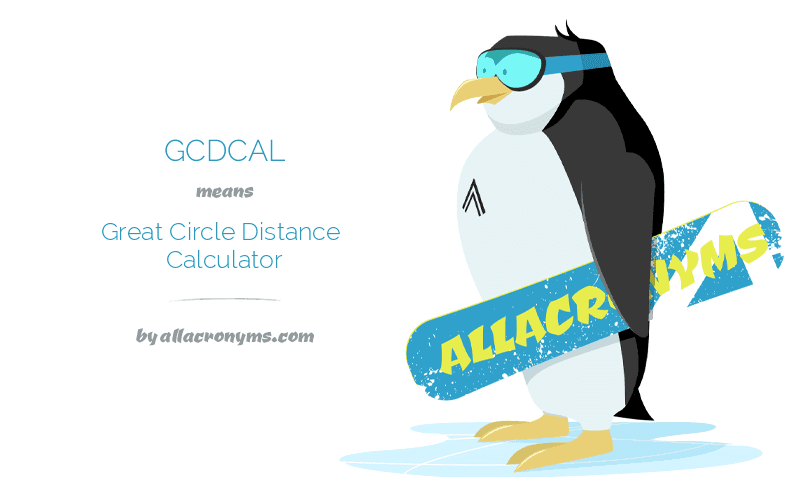 GCDCAL Great Circle Distance Calculator