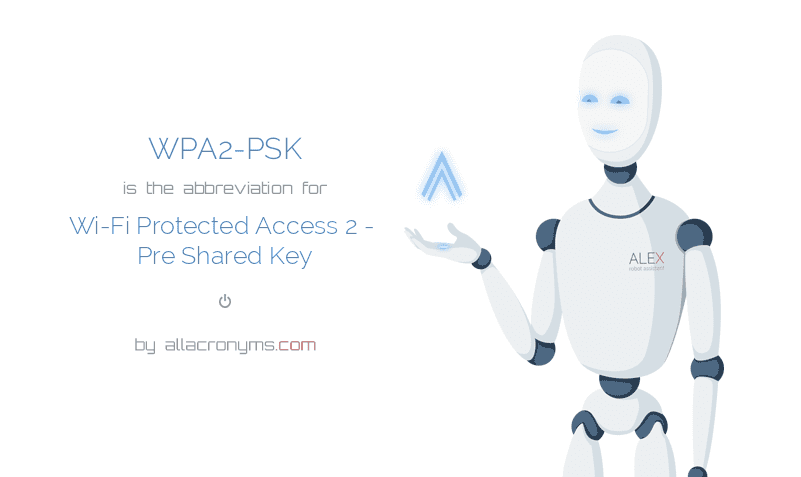 WPA2-PSK Wi-Fi Protected Access 2 - Pre Shared Key
