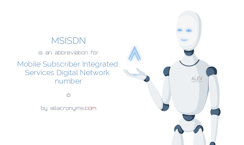 MSISDN Mobile Subscriber Integrated Services Digital Network number